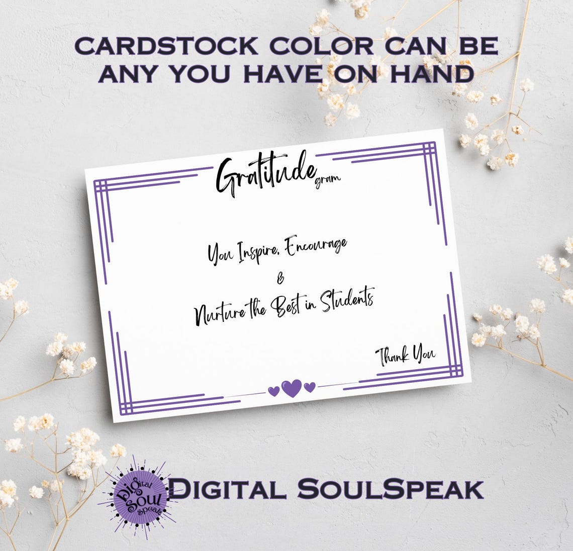 Printable Cards - 8 | Gratitudegram 5.5x4.25 Set 5 | Teacher ...