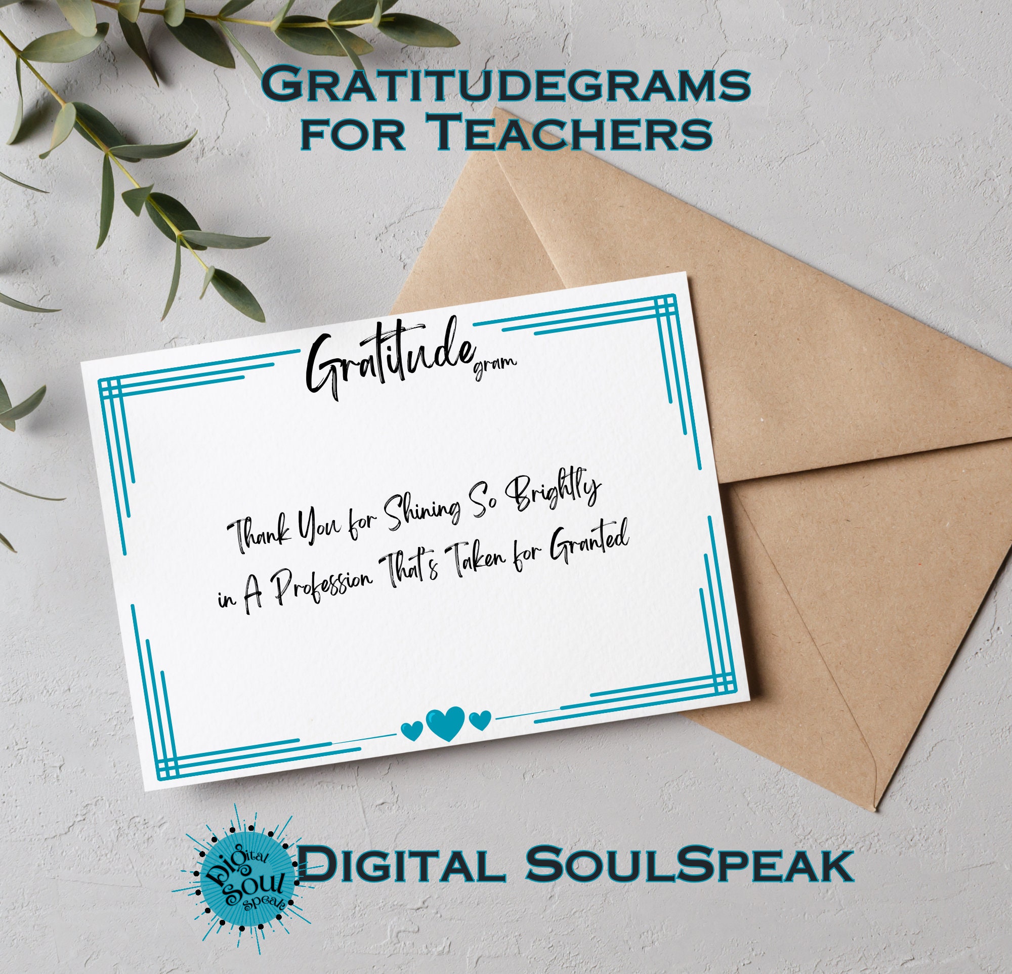 Printable Card | Gratitudegram 5.5x4.25 CV | Thank You Note | Teacher ...