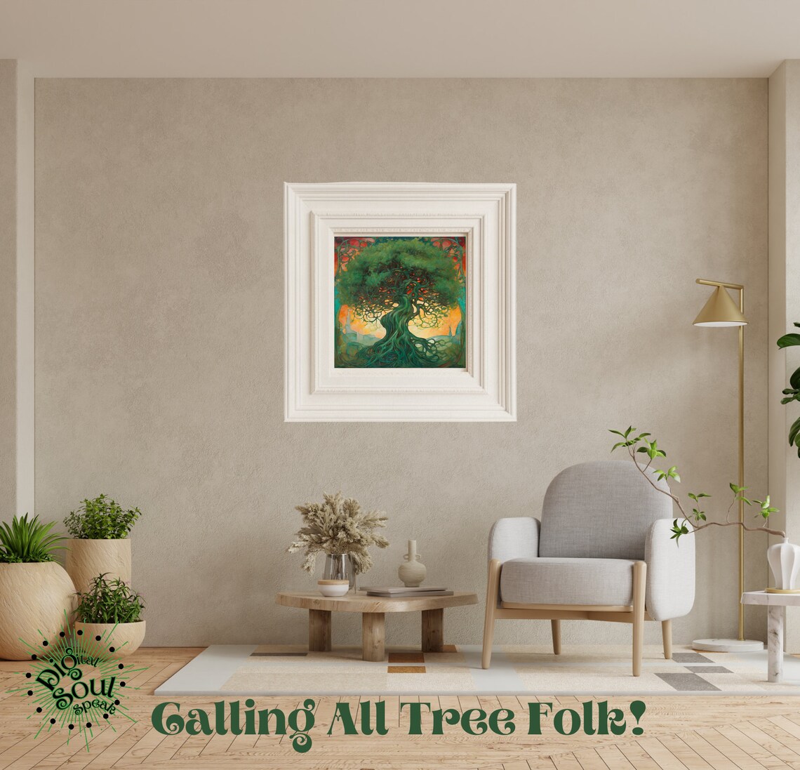 Printable Wall Art | Art Nouveau Tree Beauty 5 | Printable Square Wall ...