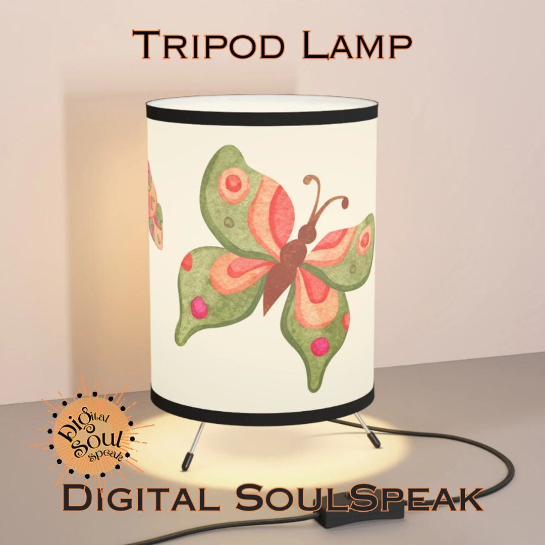 Tripod Lamp With High-res | Butterfly Fantasy III | USCA Plug - Etsy