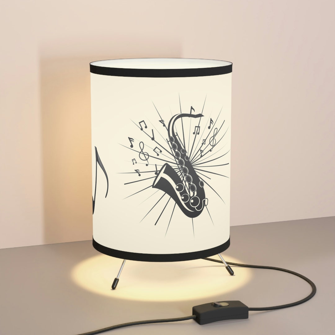 Tripod Lamp Saxophone Music Symbols Tripod Lamp With - Etsy