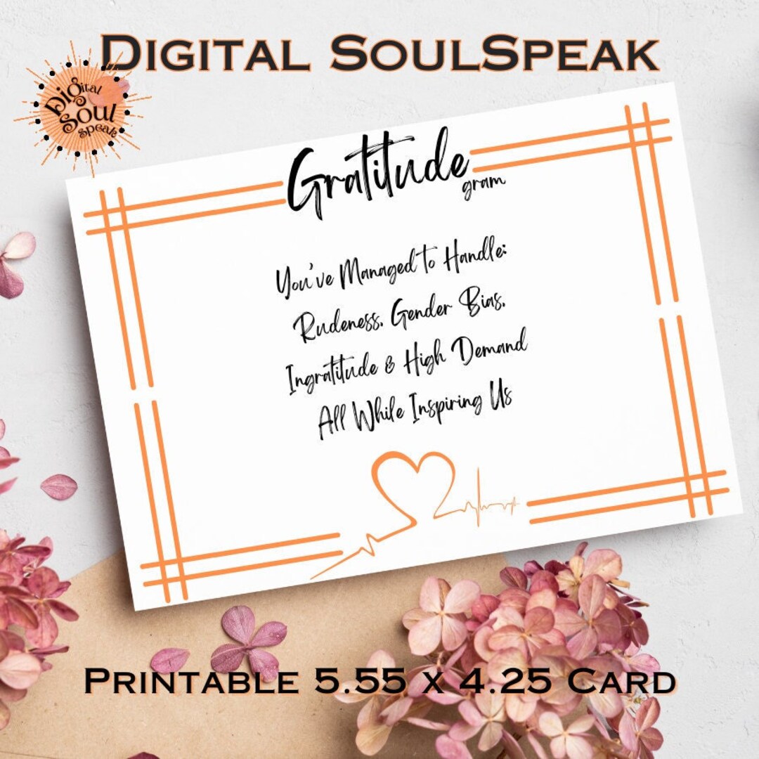 Printable Card | Gratitudegram 5.5x4.25 Printable Card X | Thank You ...