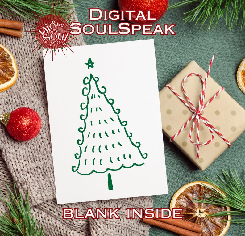 Green Christmas Card | Printable Card | Happy Holidays 5x7 Portrait ...