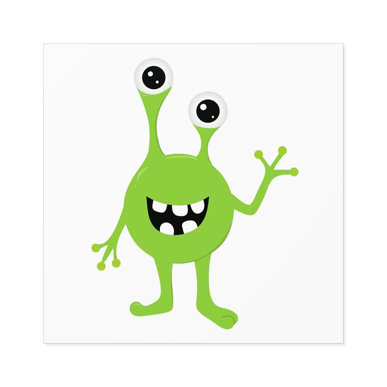 Square Stickers | Googly Eyed Monster | Indoor\outdoor | Multiple Sizes ...