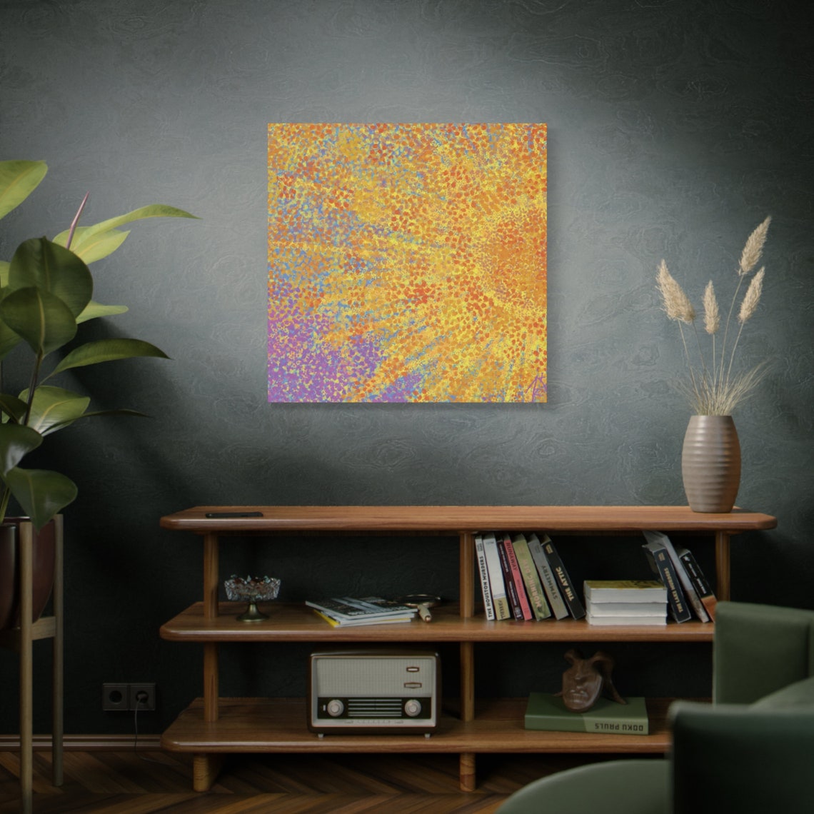 Matte Canvas | Solar Profusion Wall Art | Impressionist/pointillism ...