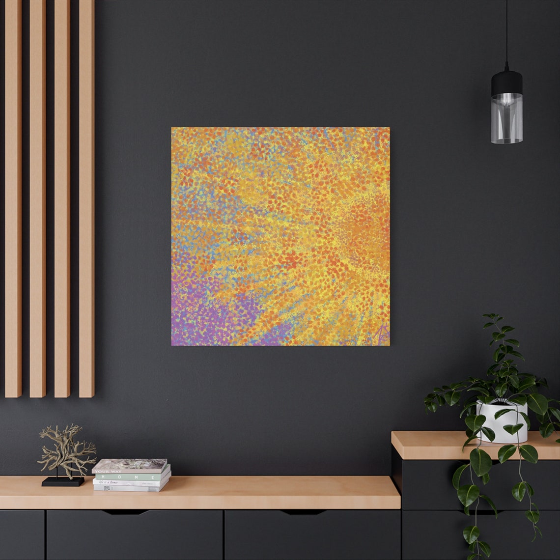 Matte Canvas | Solar Profusion Wall Art | Impressionist/pointillism ...