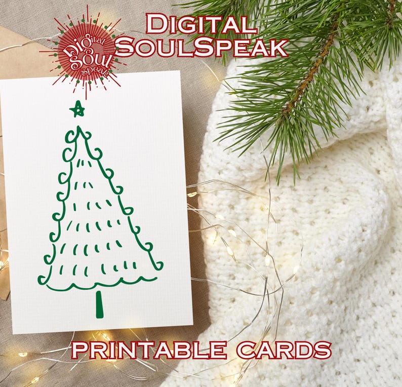 Green Christmas Card | Printable Card | Happy Holidays 5x7 Portrait ...