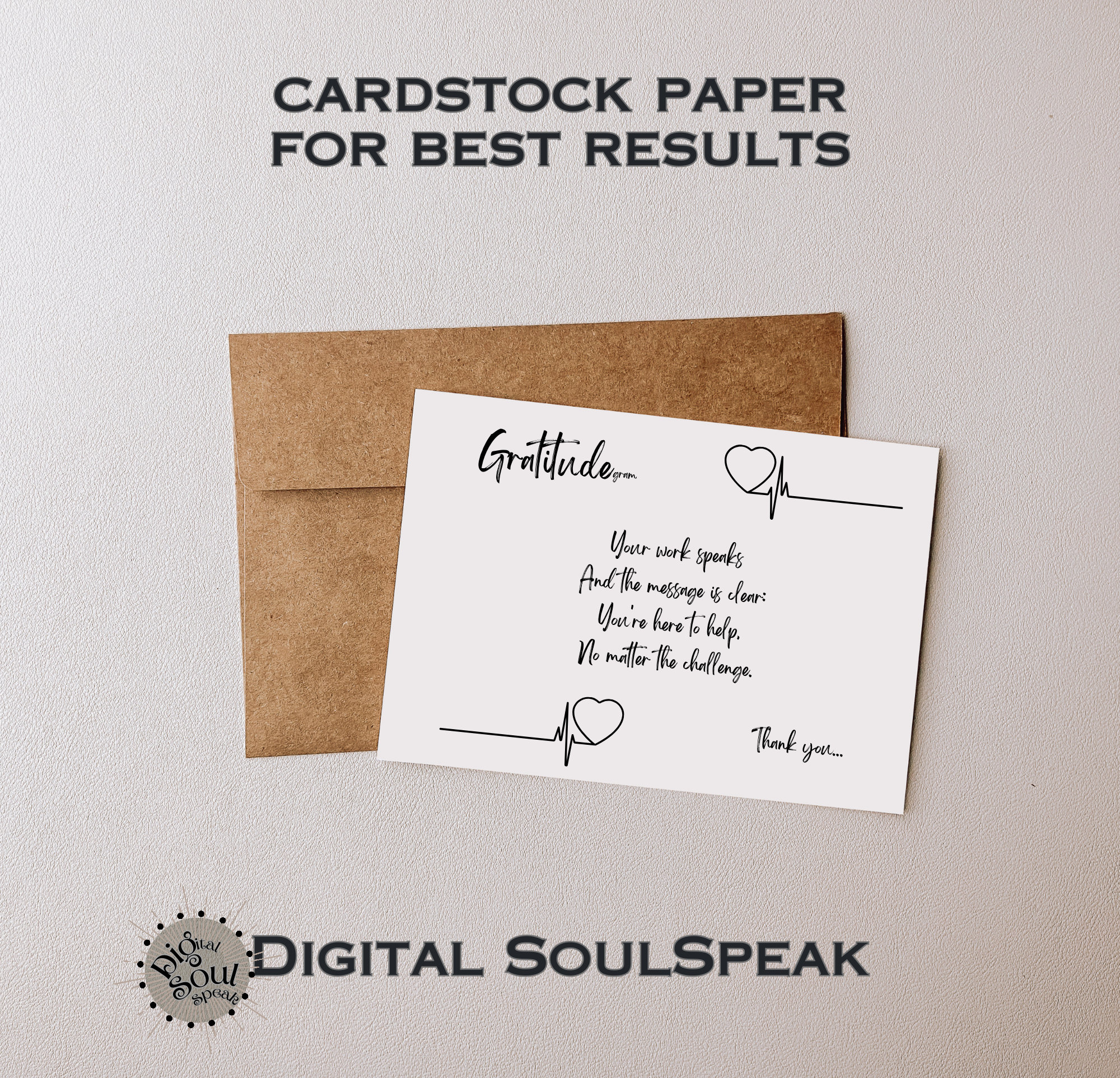 Printable Card | Gratitudegram 5.5x4.25 Printable Card I | Thank You ...