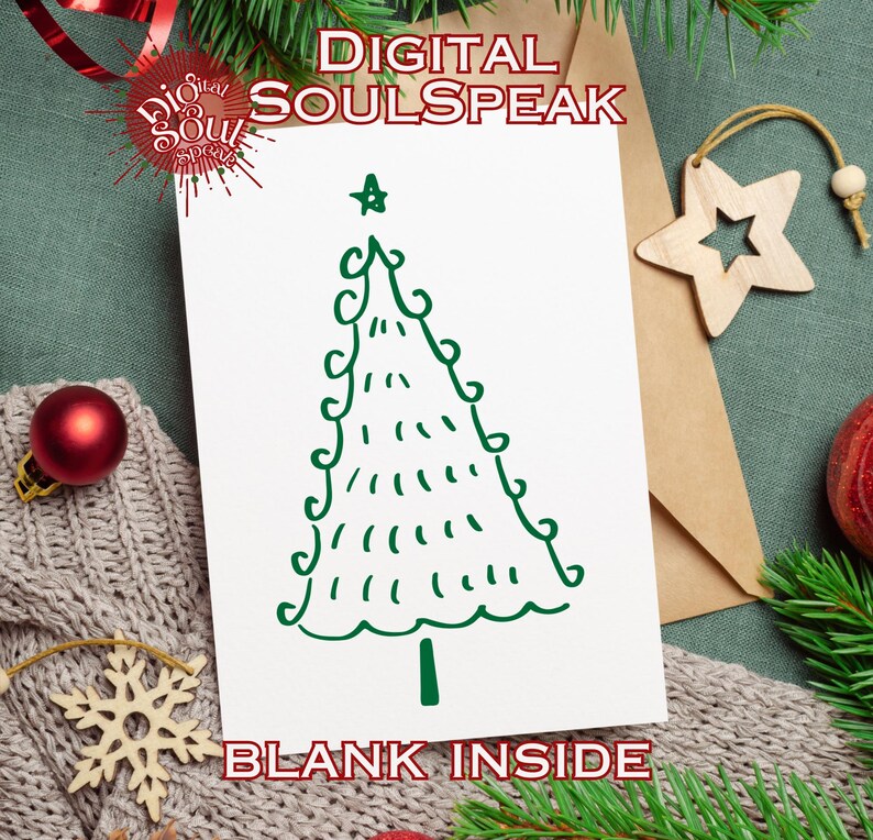 Green Christmas Card | Printable Card | Happy Holidays 5x7 Portrait ...