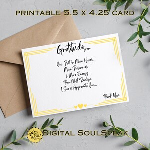 Printable Card Gratitudegram 5.5x4.25 CII Thank You Note Teacher ...