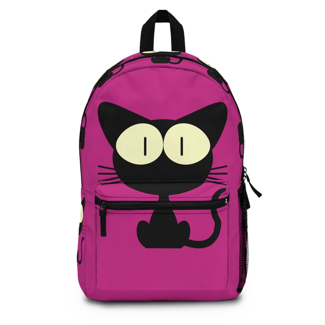 Backpack for the Cat Crazy Wide-eyed Cat Hot Pink | Travel or School - Etsy