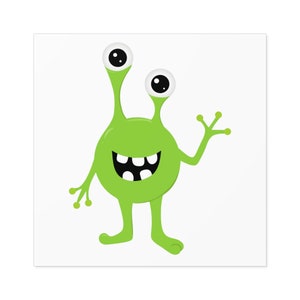 Square Stickers | Googly Eyed Monster | Indoor\outdoor | Multiple Sizes ...