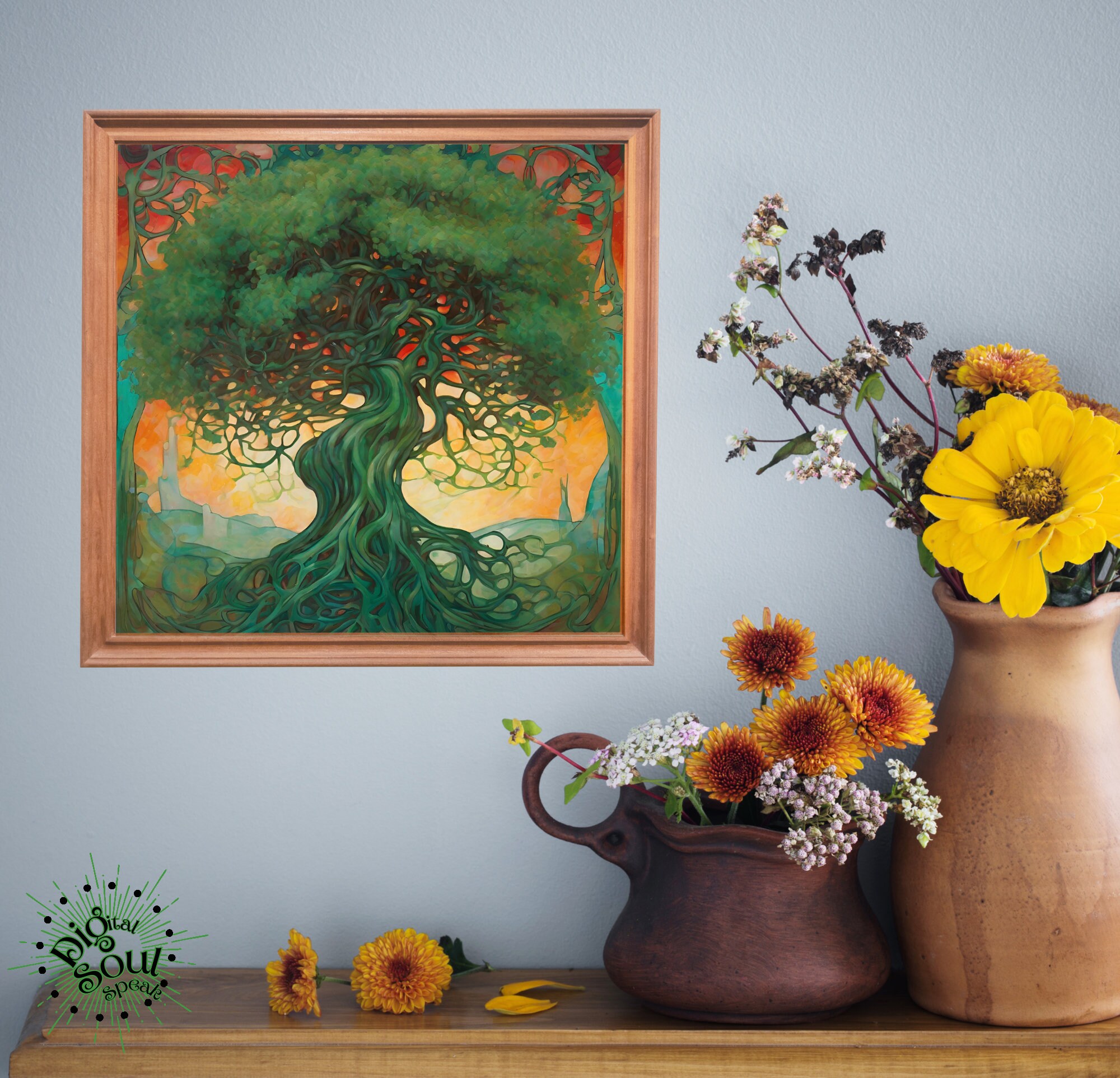 Printable Wall Art | Art Nouveau Tree Beauty 5 | Printable Square Wall ...