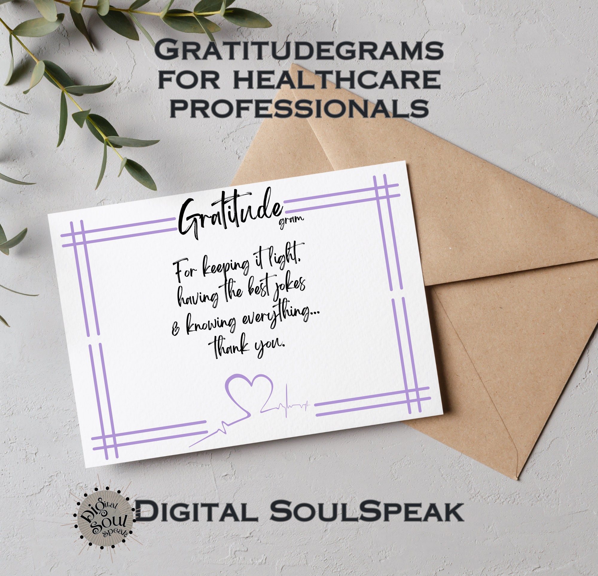 Healthcare Thank You Card: Gratitudegram Printable (5.5x4.25) - Etsy