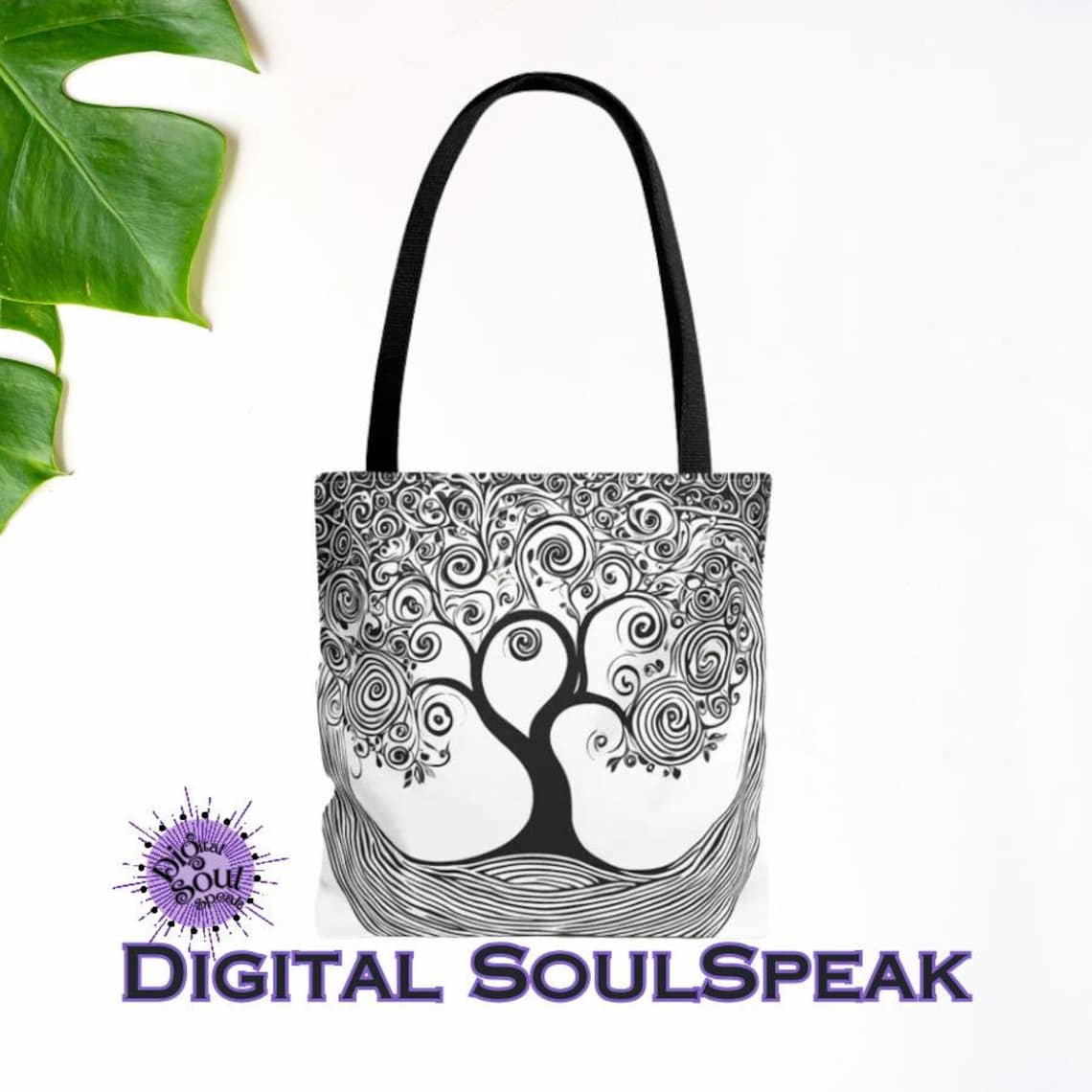 Tote Bag Encircled Swirly Tree IX 3 Sizes 2 Handle Colors - Etsy