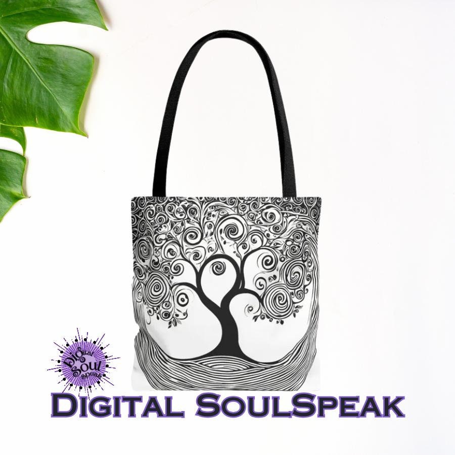 Tote Bag Encircled Swirly Tree IX 3 Sizes 2 Handle Colors - Etsy