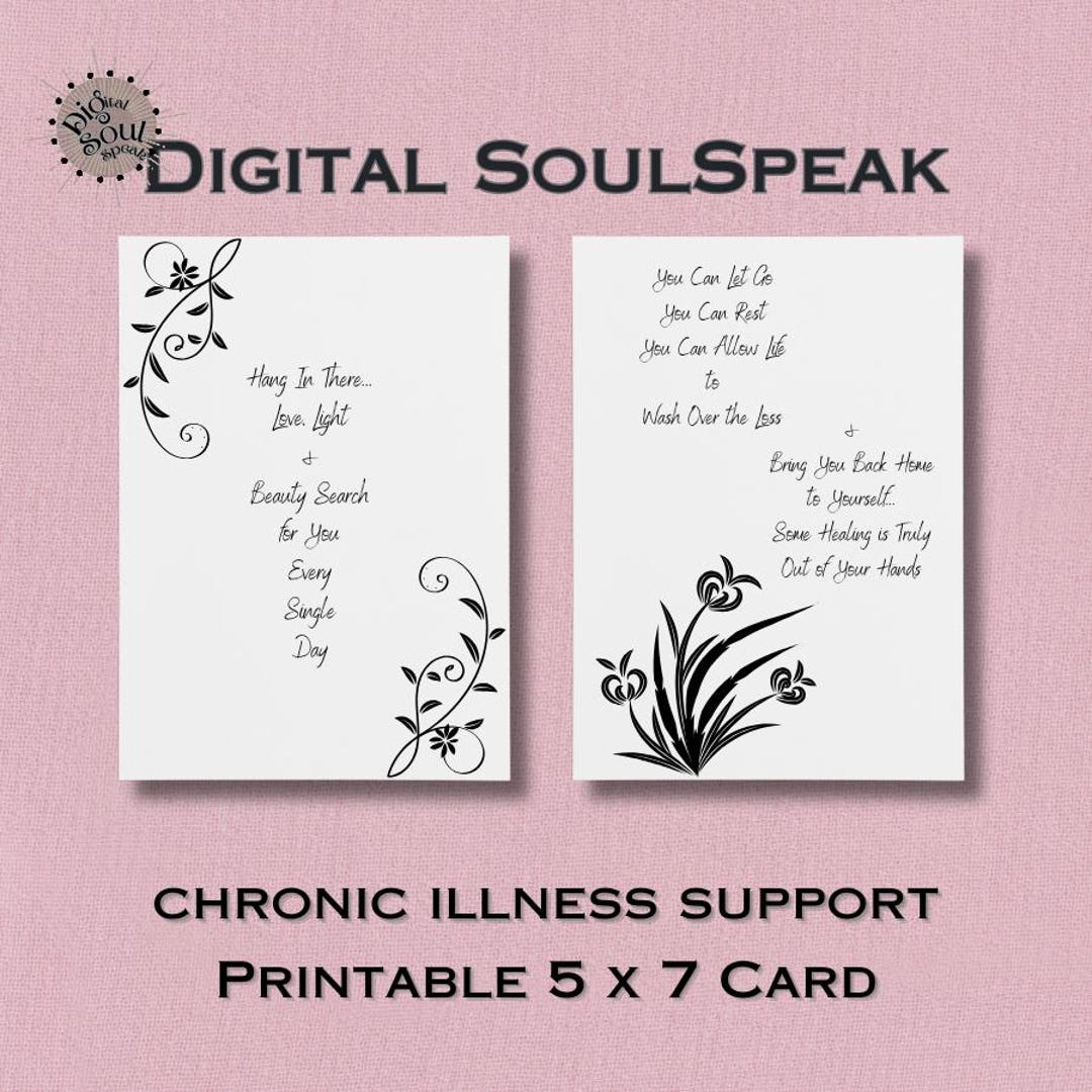 5x7 Printable Card | Chronic Illness Support Set 1 | Ousting Ableism - Etsy