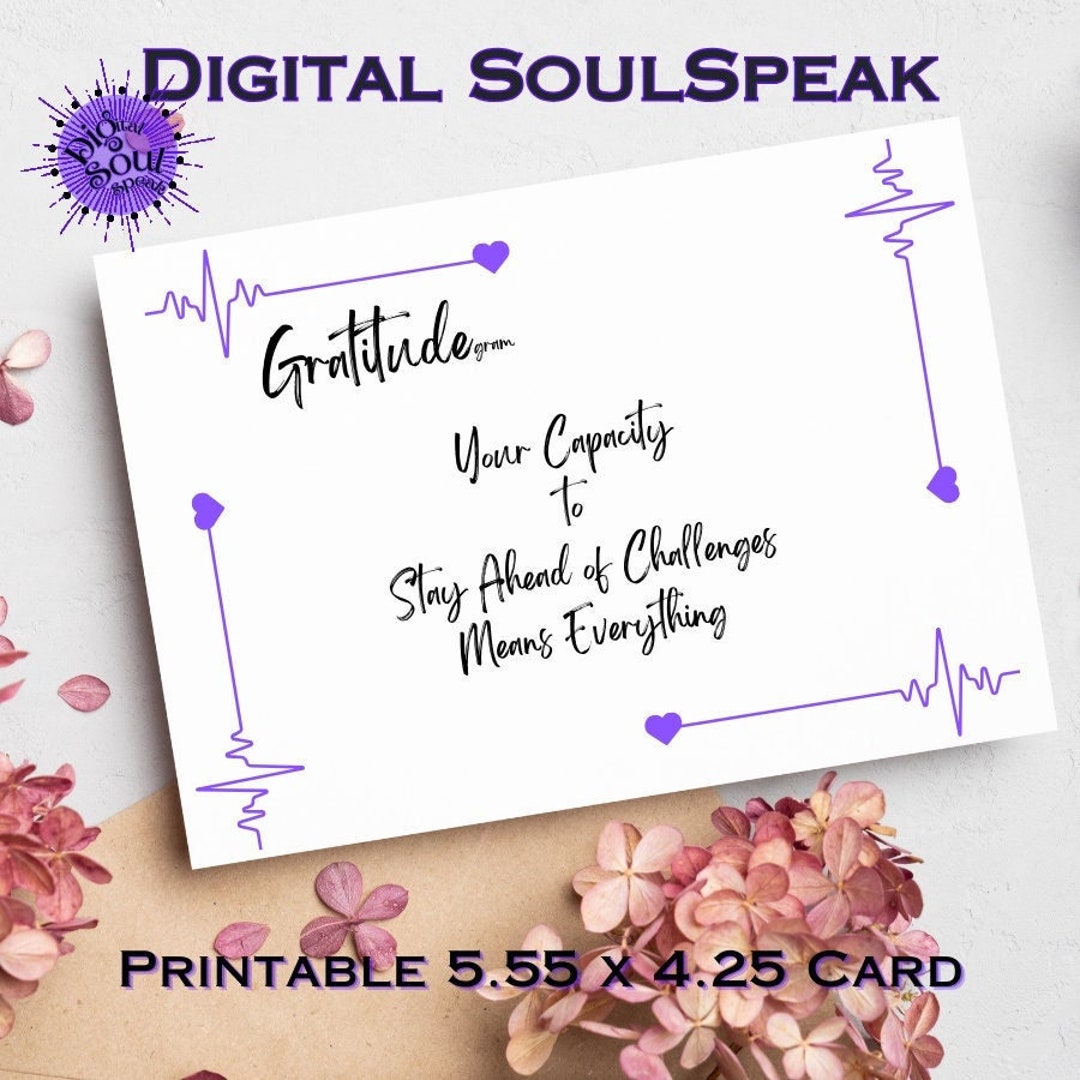 Printable Card | Gratitudegram 5.5x4.25 Printable Card IV | Thank You ...
