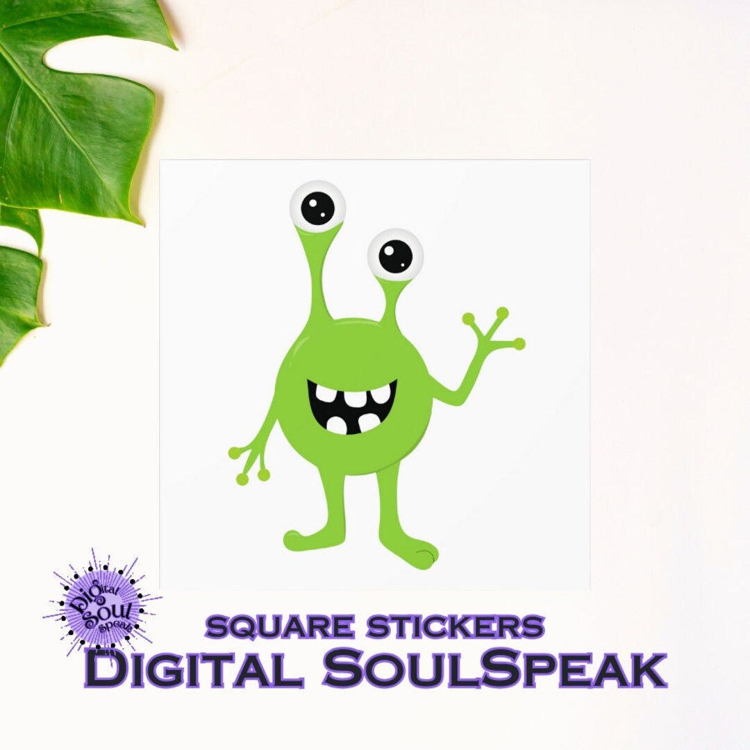 Square Stickers | Googly Eyed Monster | Indoor\outdoor | Multiple Sizes ...