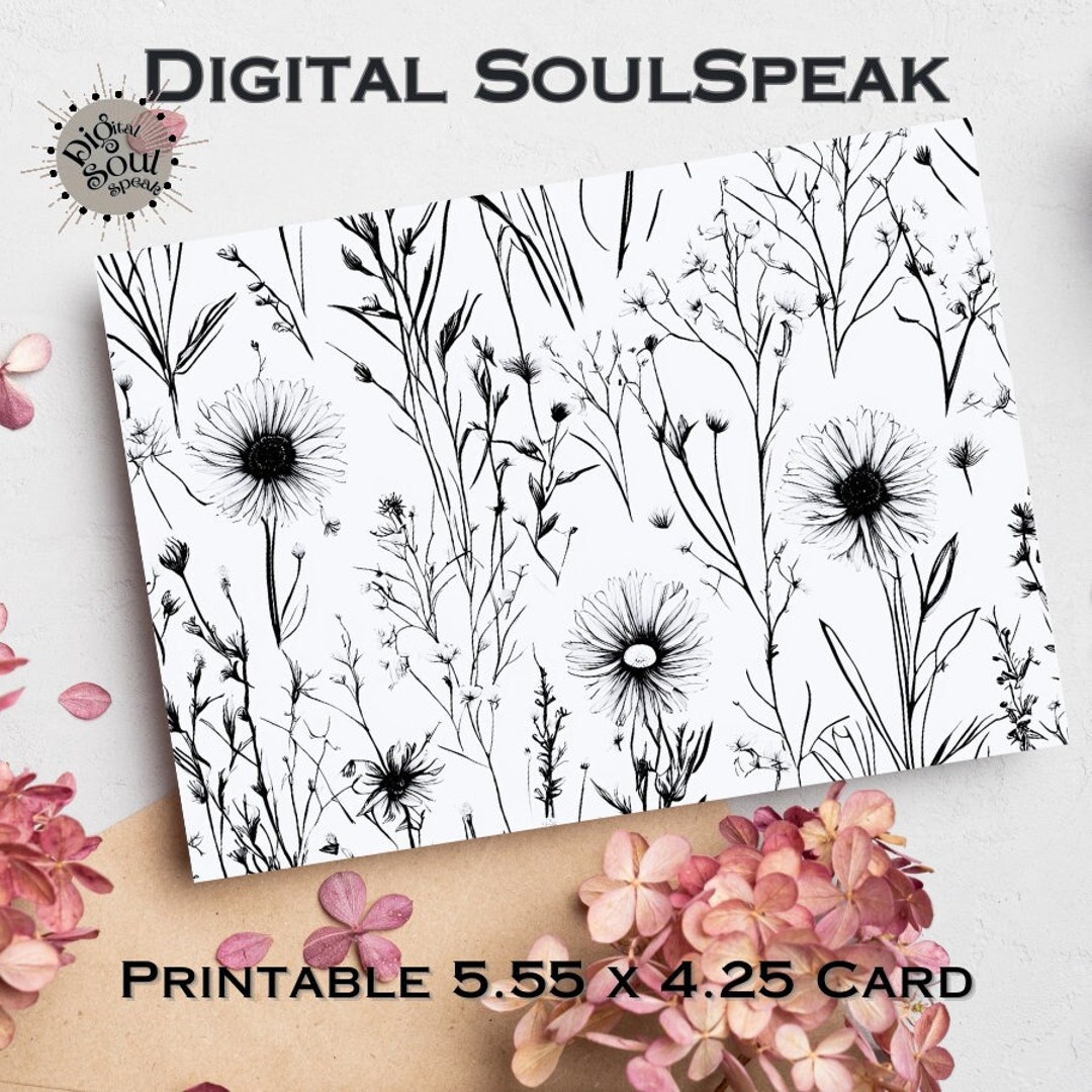 Printable Card | Blank Inside | 5.5 X 4.25 Printable Card X - Etsy