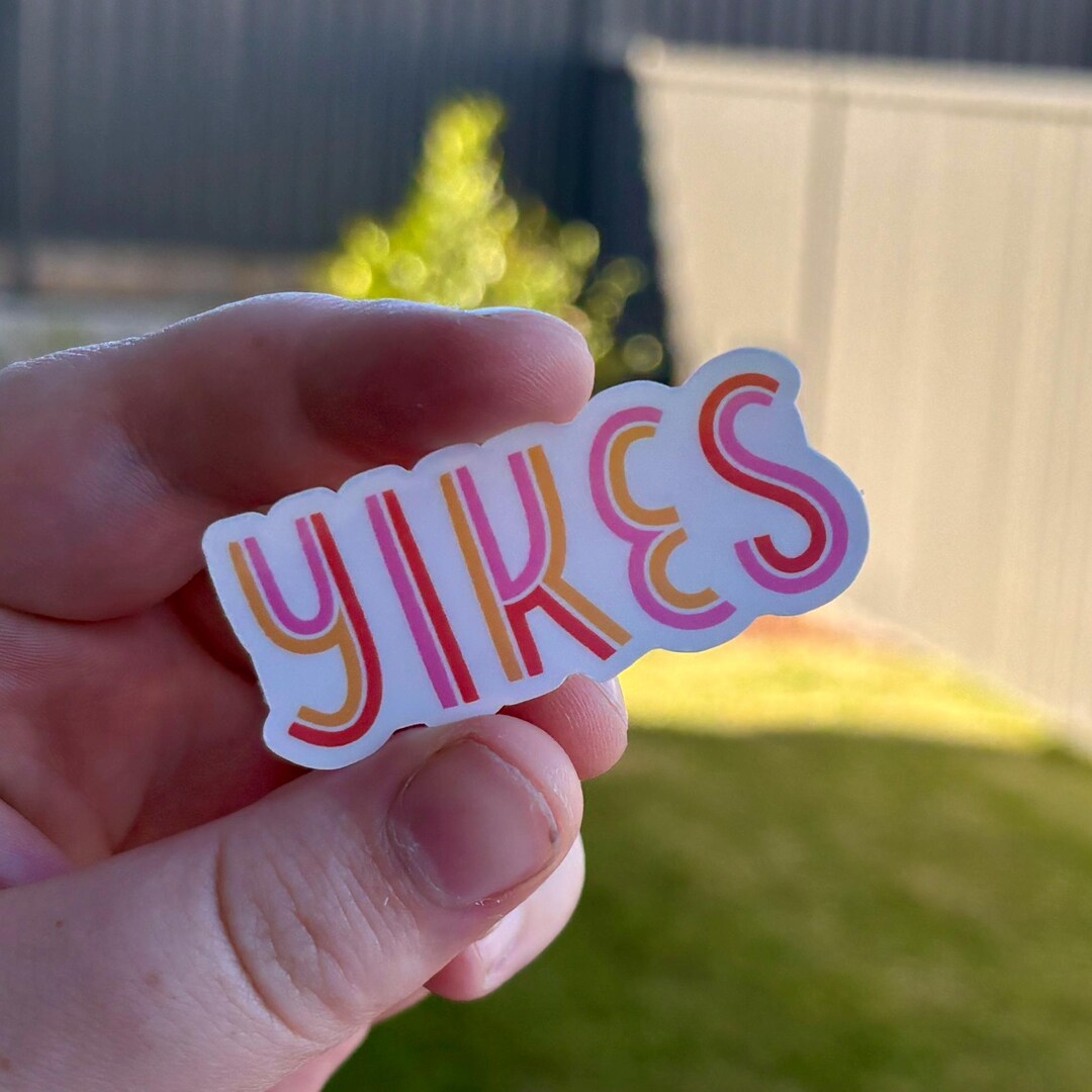 Yikes Colourful Holographic Sticker - Etsy