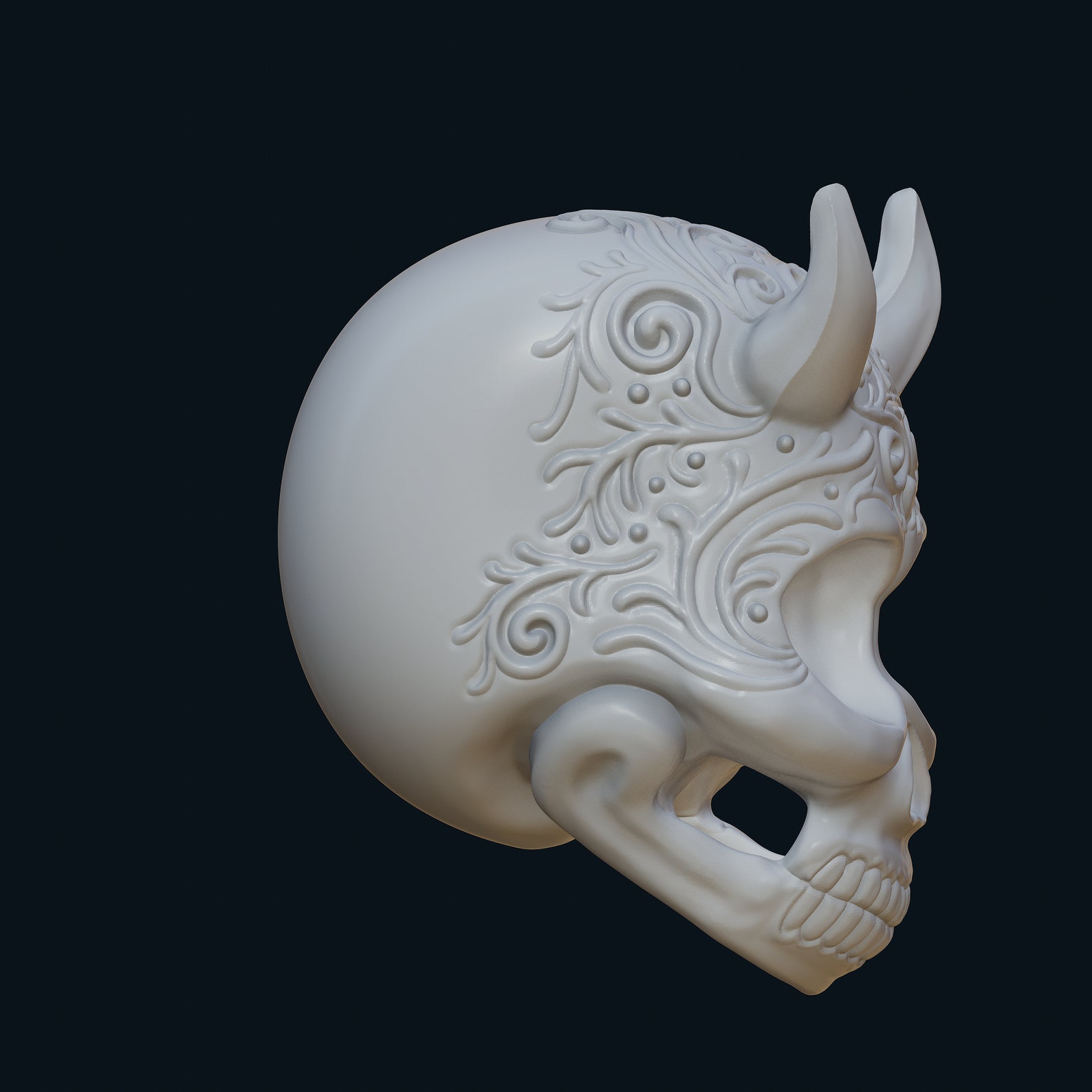 Skull Carved 01 STL File - Etsy