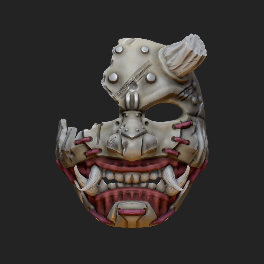 Oni Mask 7 Broken Horn Battle Damage 3D Printing File Stl - Etsy