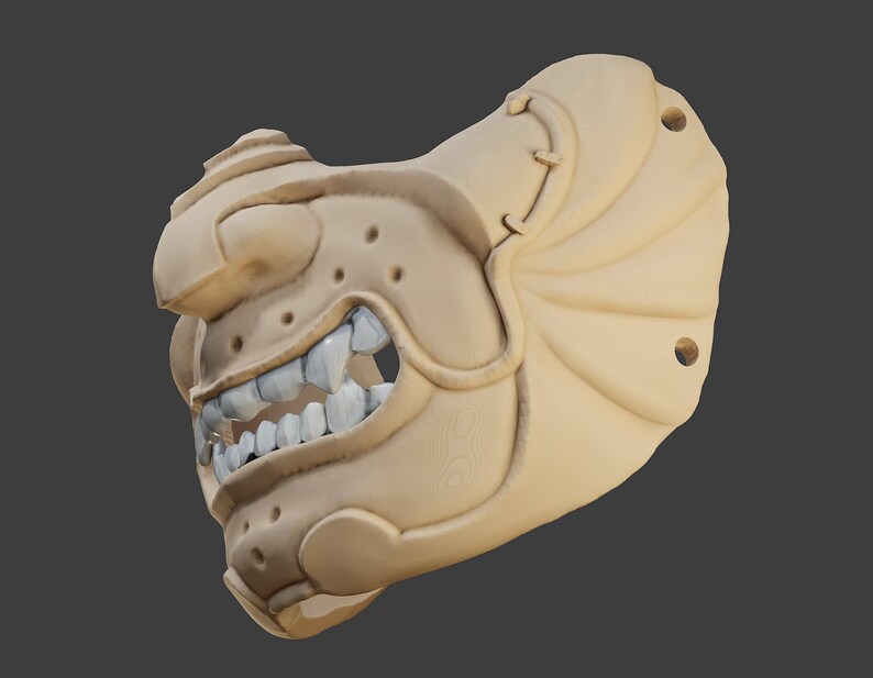 Oni Mask 11 Demon Half Face 3D Printing File Stl - Etsy