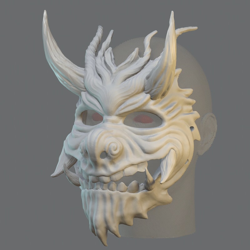 Oni Face Mask - Etsy