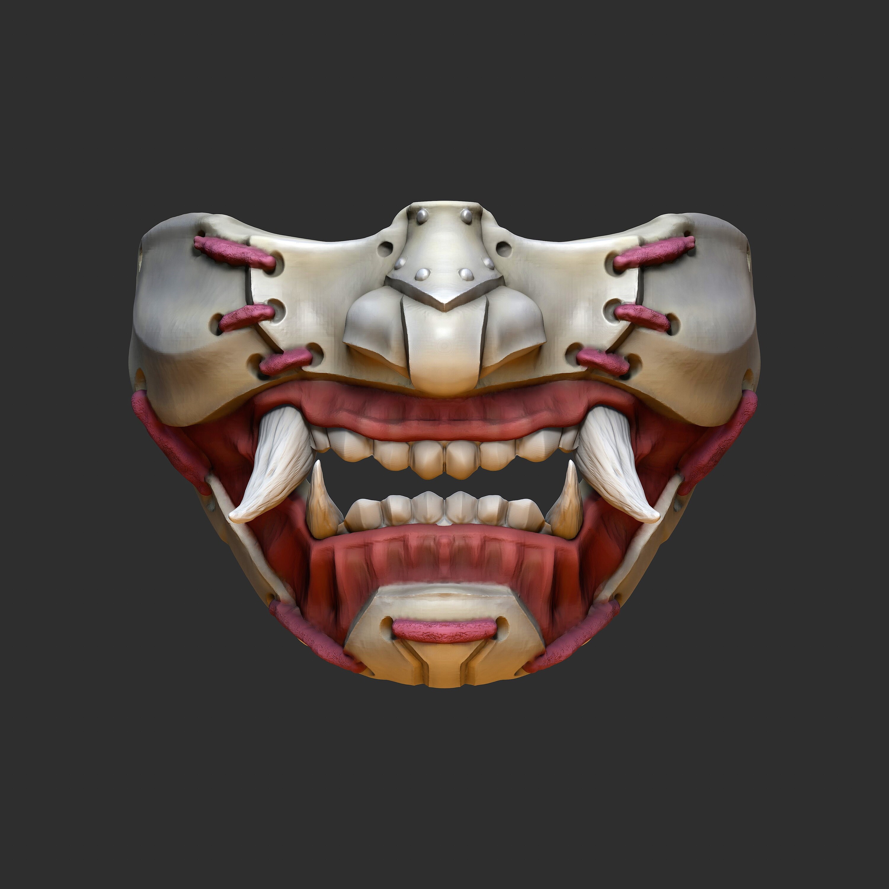 Oni Mask 7 Half Face 3D Printing File Stl - Etsy