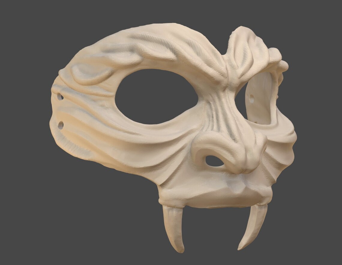 Oni Mask 13 Demon Half Face 3D Printing File Stl - Etsy