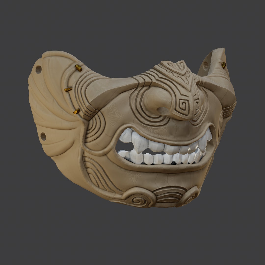 Oni Mask 11 Demon Zen Half Face 3D Printing File Stl - Etsy