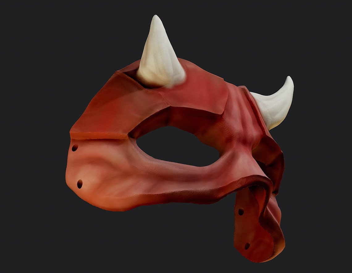 Oni Mask 12 Half Demon Face for 3d Print Stl File - Etsy