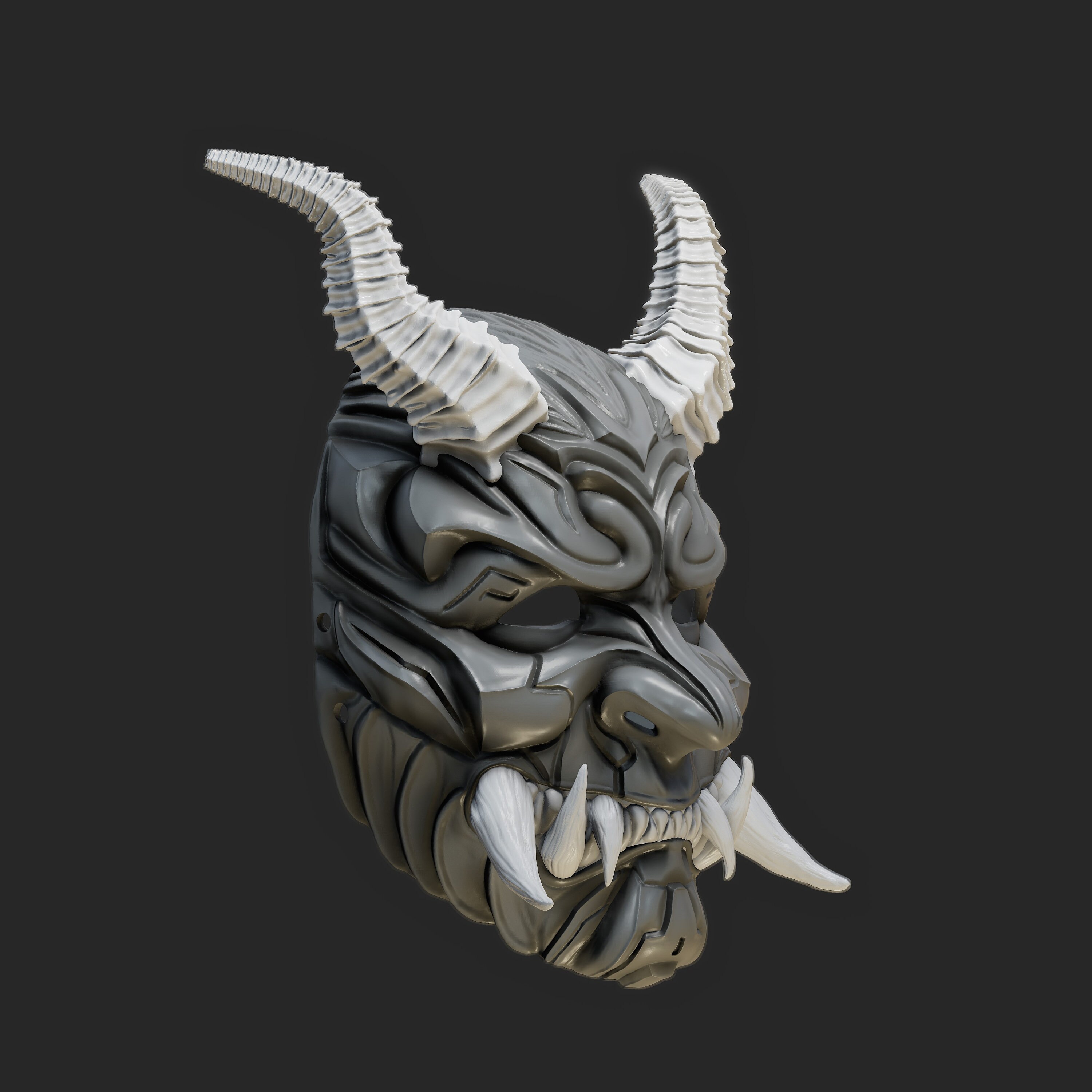 Oni Mask 16 Demon Face 3d Print Stl File - Etsy Australia