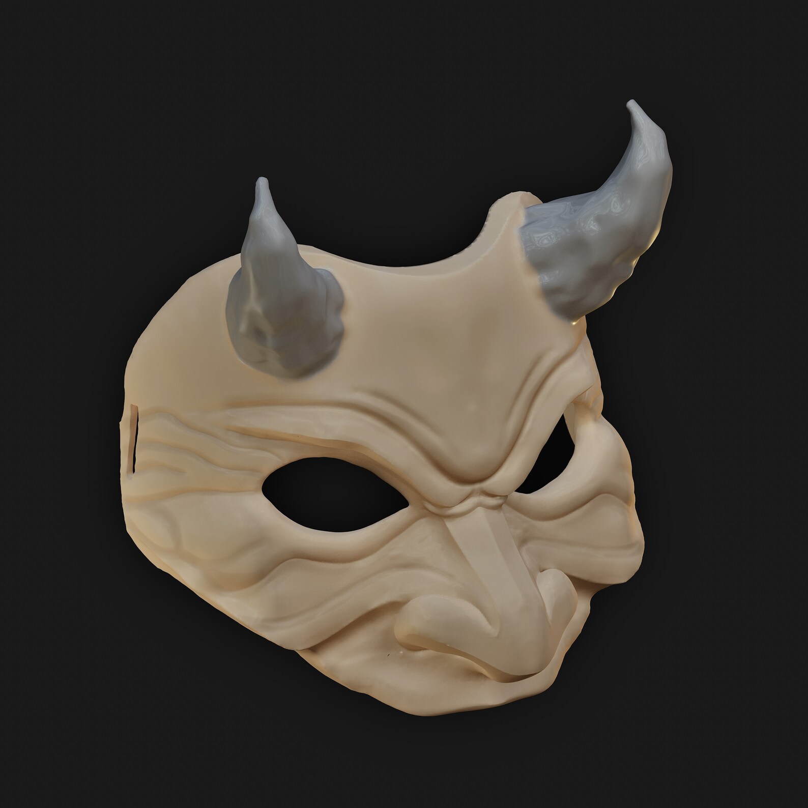 Oni Mask 9 Half Face 3D Printing File Stl - Etsy