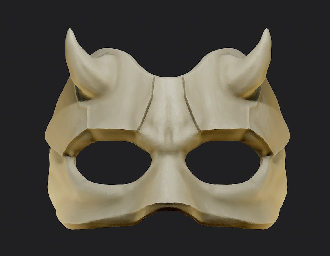 Oni Mask 12 Half Demon Face for 3d Print Stl File - Etsy