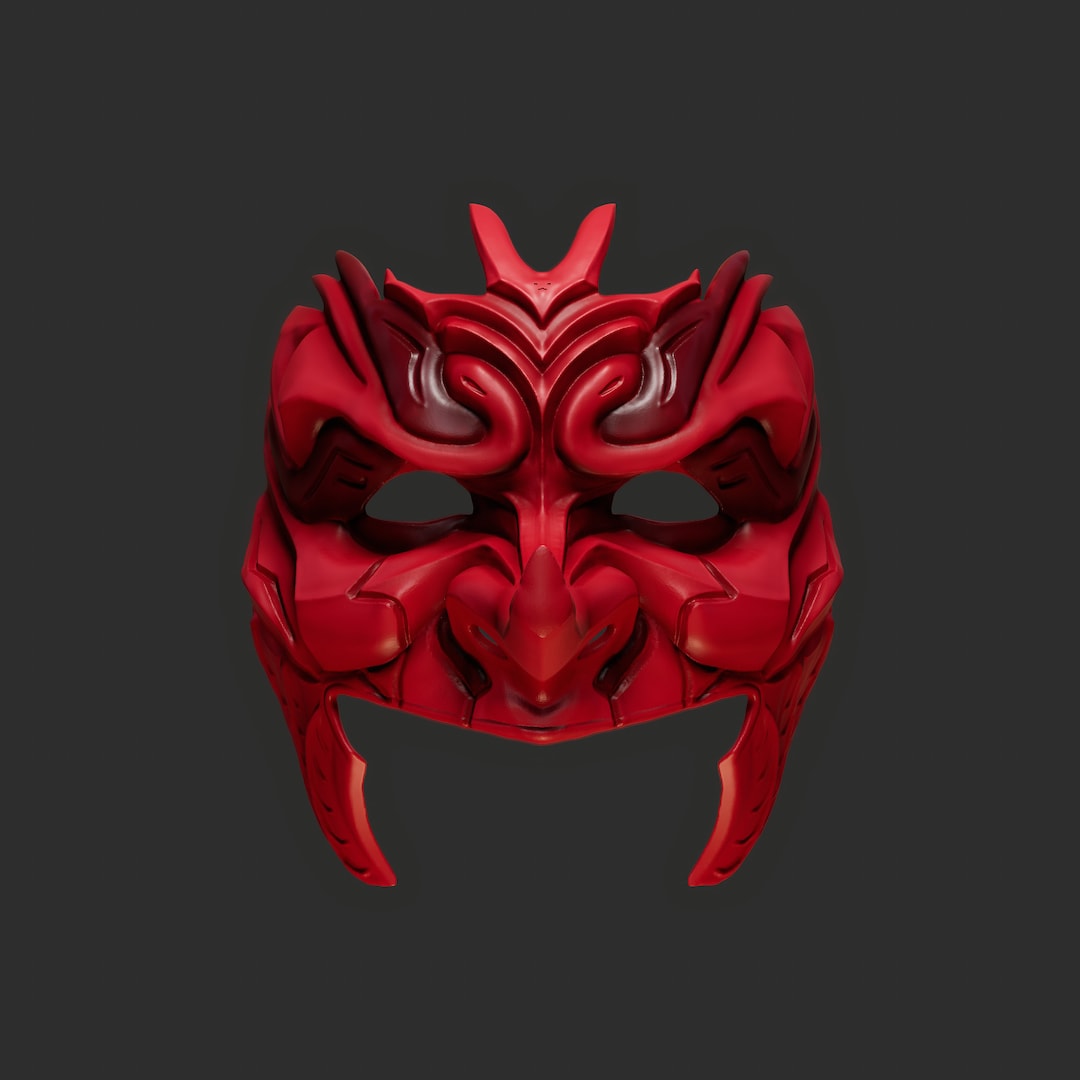 Tengu Half Face Oni Mask 16 Masquerade Stl 3d Printer - Etsy