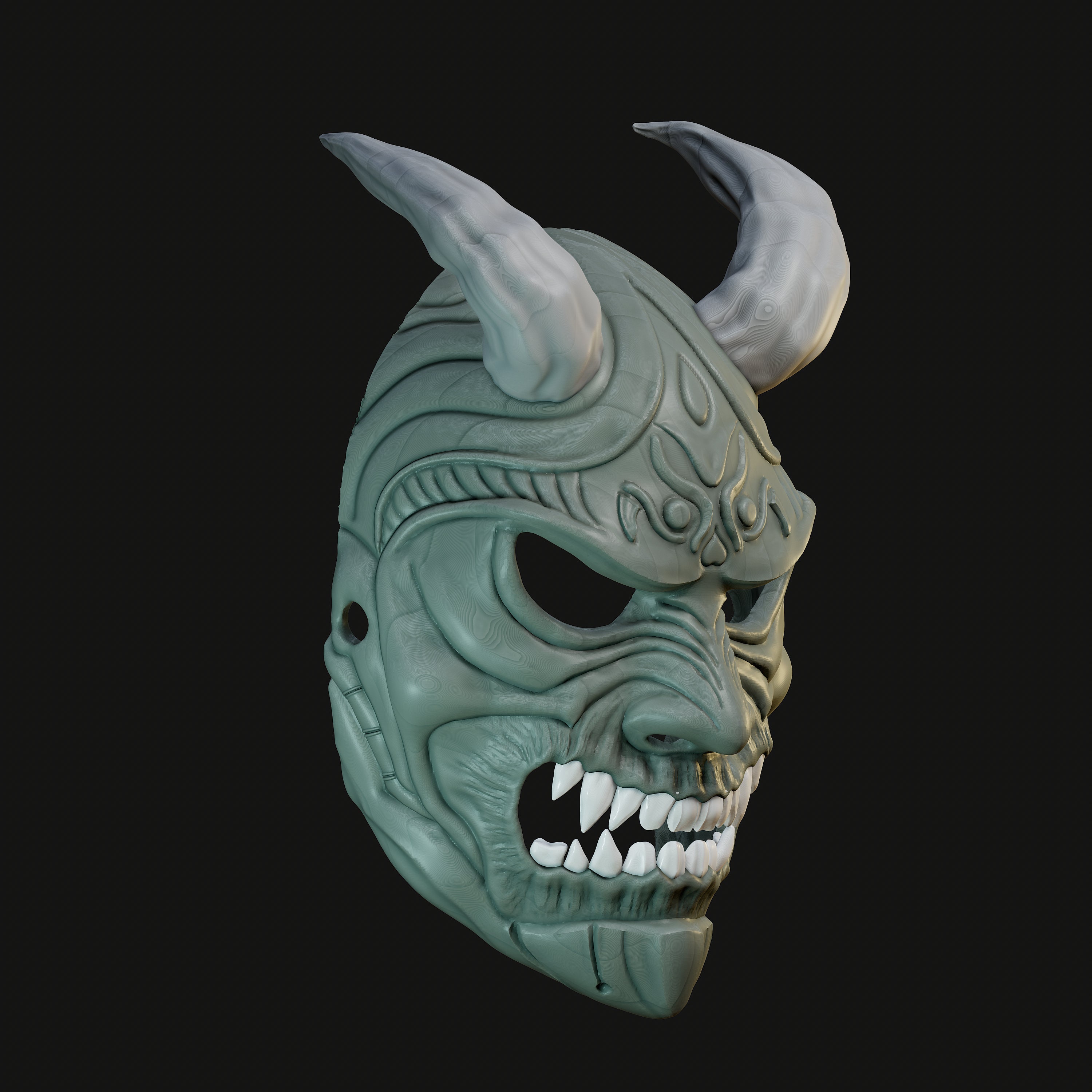 Oni Mask 14 Demon Demon Horn for 3d Print Stl - Etsy