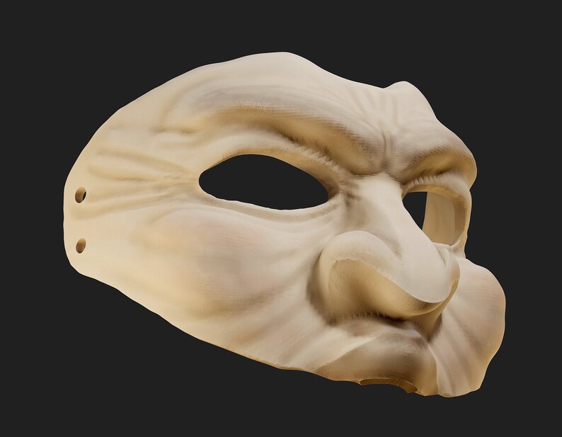 Oni Mask 13 Angry Demon Half Face 3D Printing File Stl - Etsy