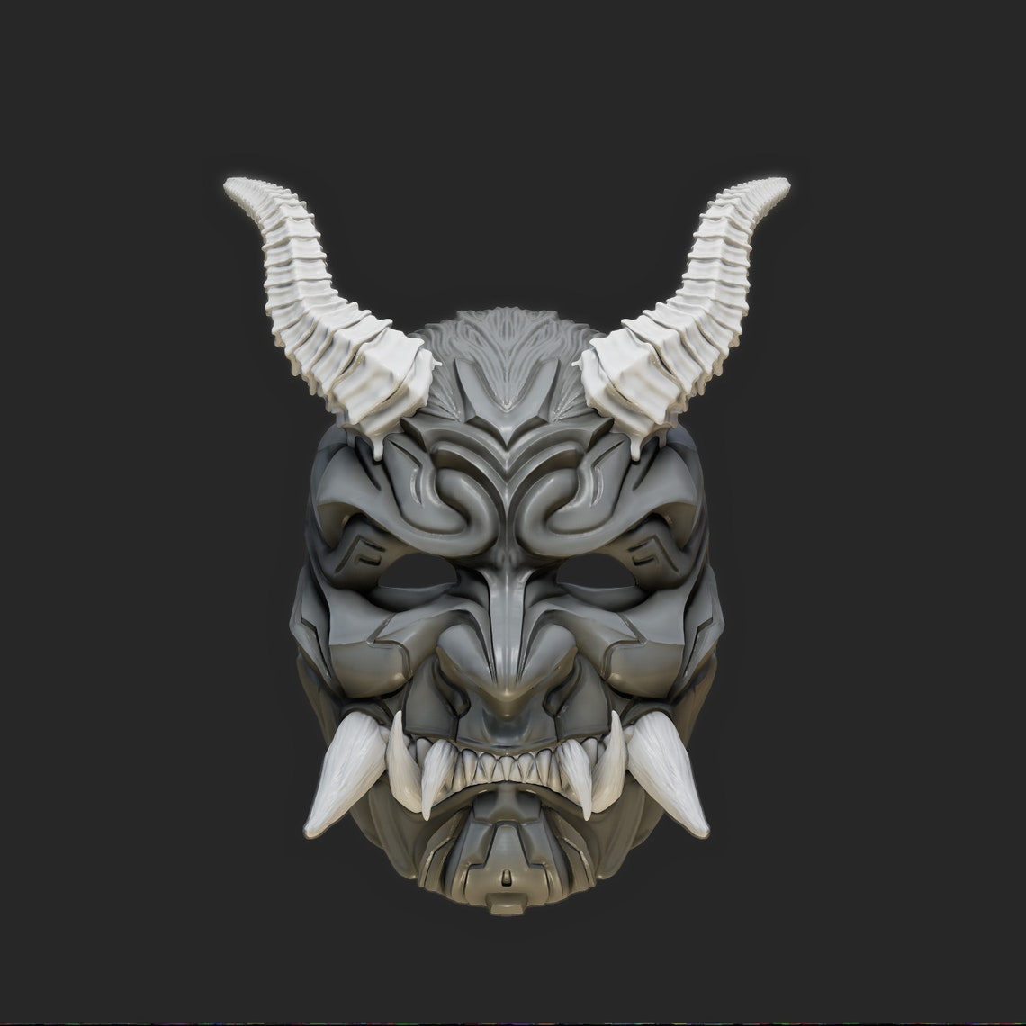 Oni Mask 16 Demon Face 3d Print Stl File - Etsy Canada