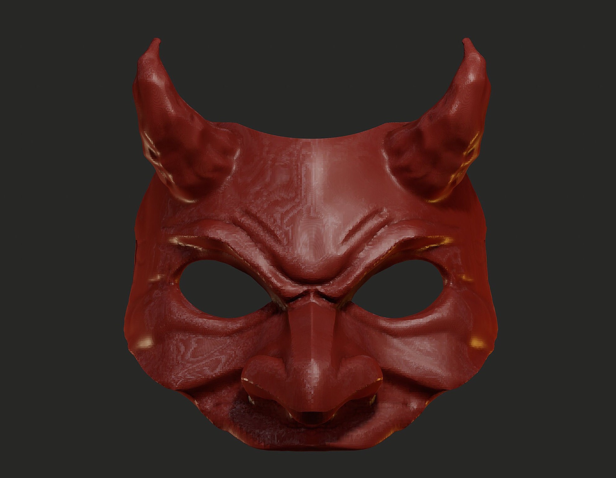 Oni Mask 9 Half Face 3D Printing File Stl - Etsy