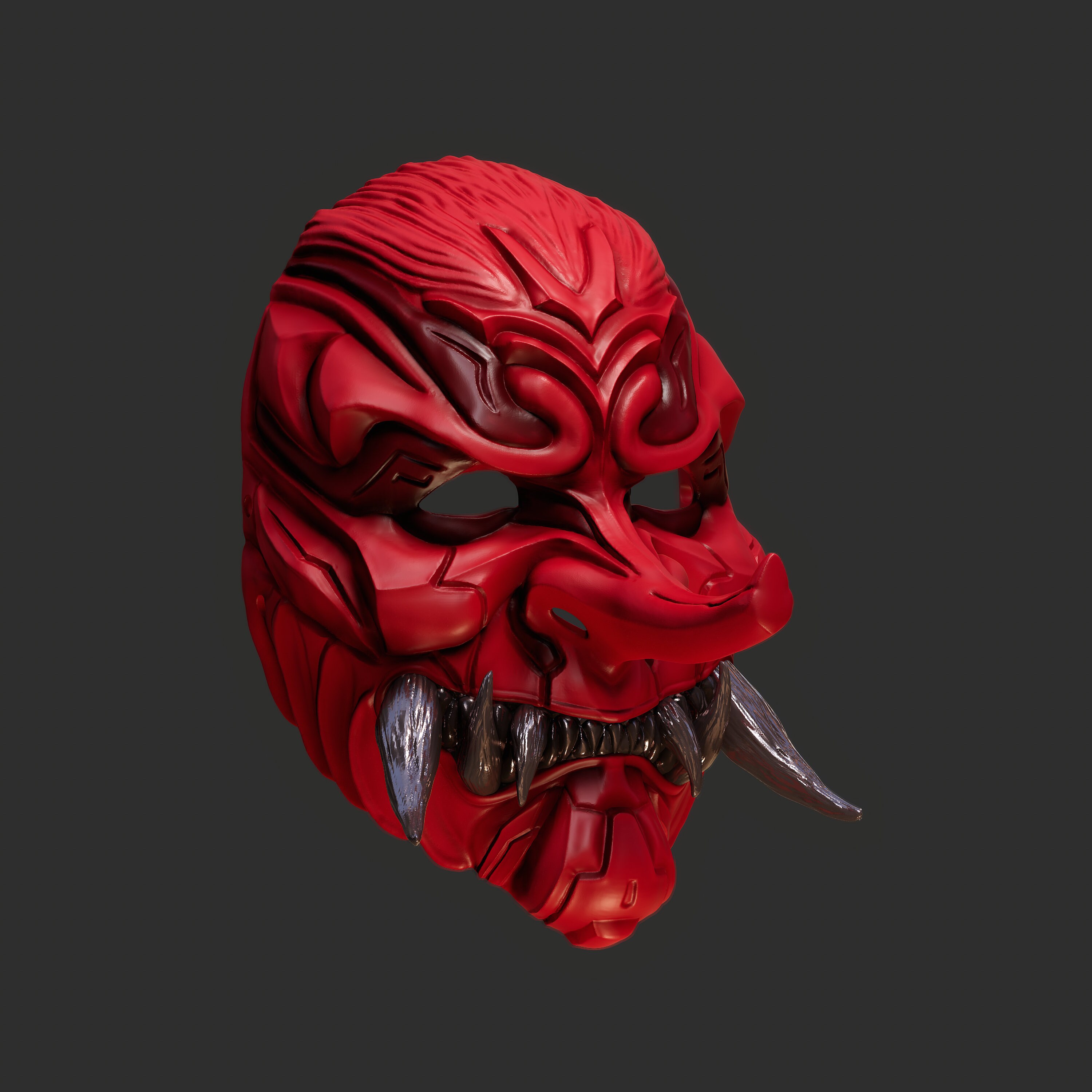 Tengu Teeth Oni Mask 16 Demon Full Face Stl 3d Printer - Etsy