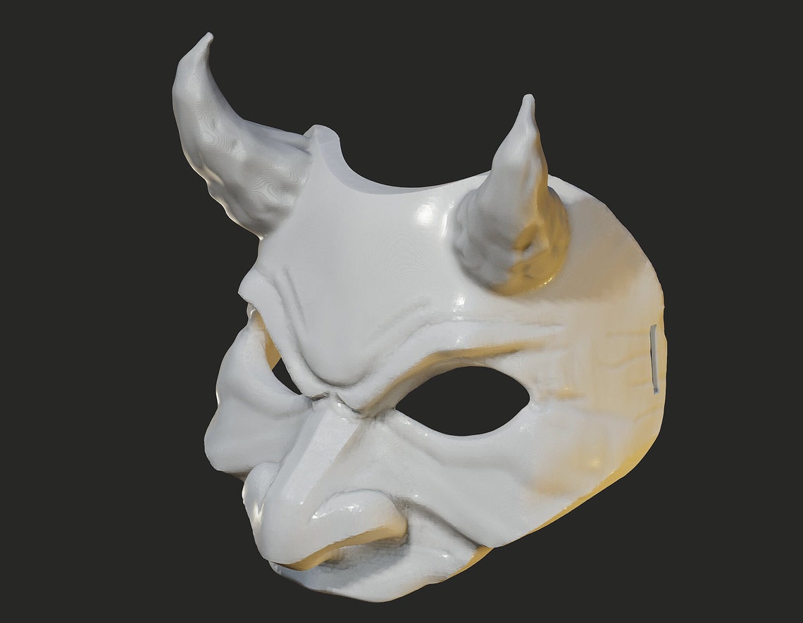 Oni Mask 9 Half Face 3D Printing File Stl - Etsy