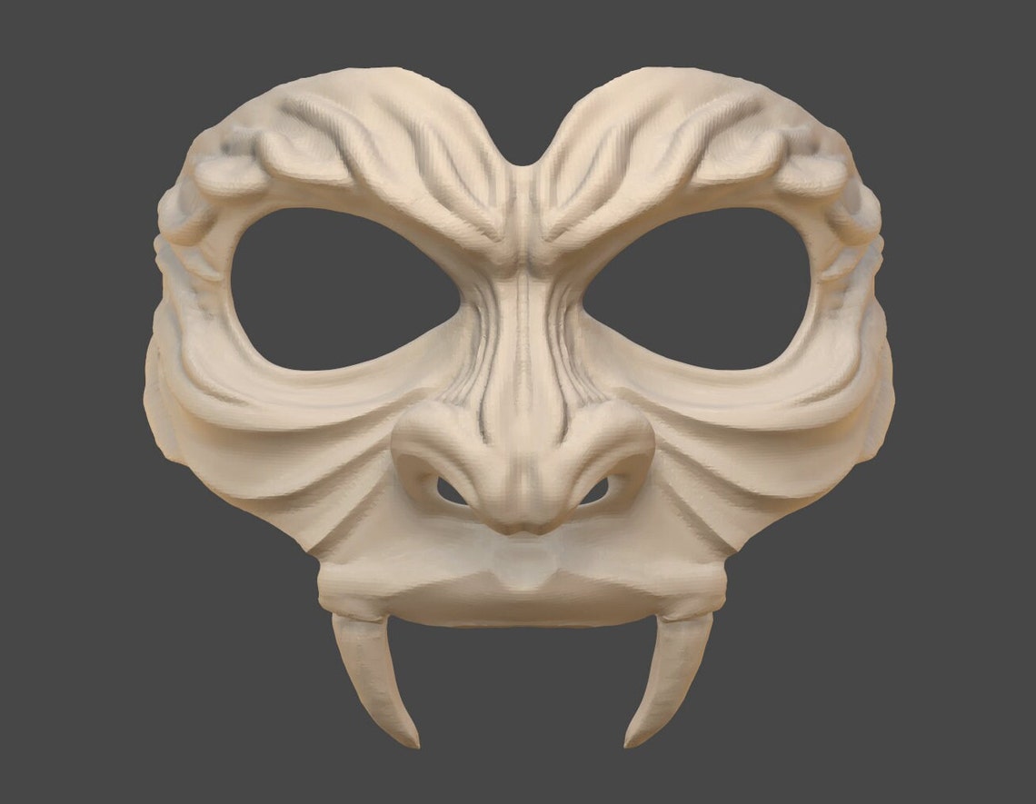 Oni Mask 13 Demon Half Face 3D Printing File Stl - Etsy