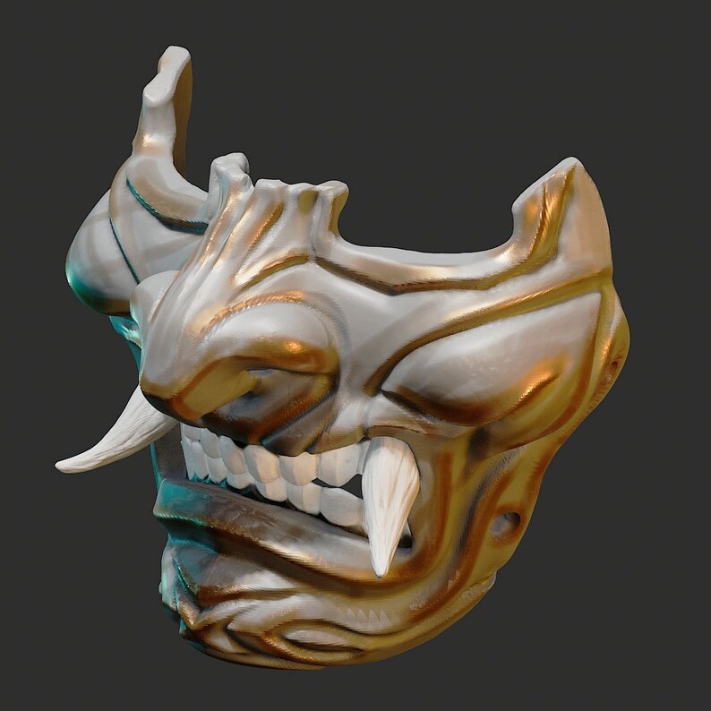 Samurai Oni Mask Half Face 3D Printing File Stl - Etsy