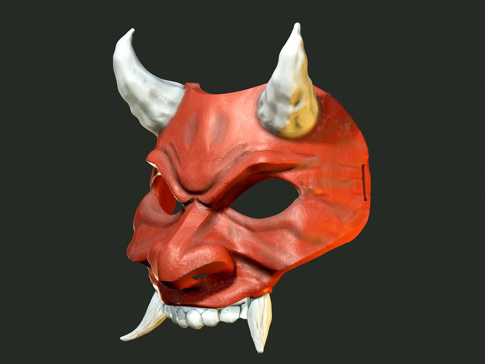 Oni Mask 9 Demon Half Face 3D Printing File Stl - Etsy