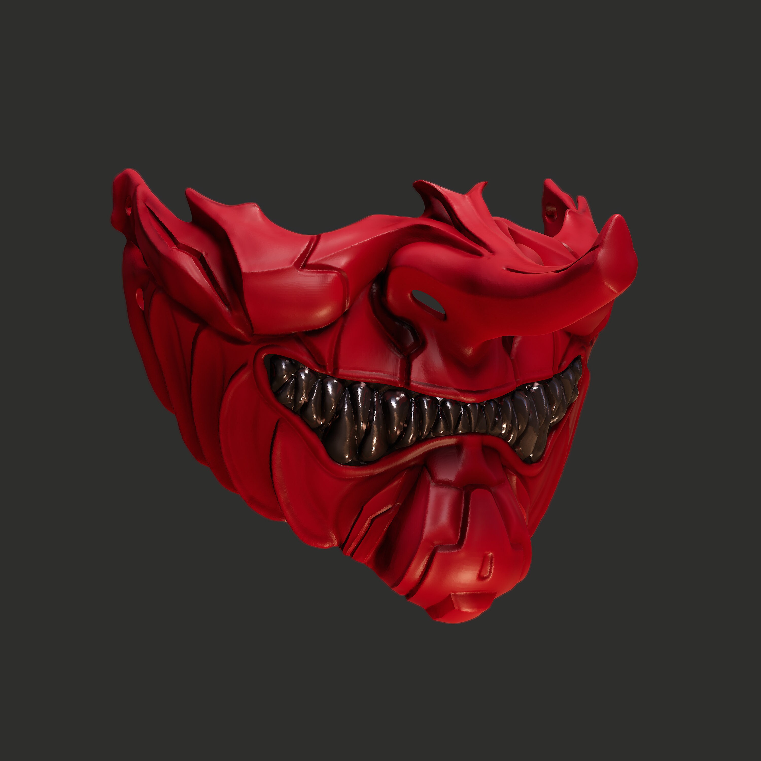 Tengu Half Face Oni Mask 16 Demon Half Face Stl 3d Printer - Etsy