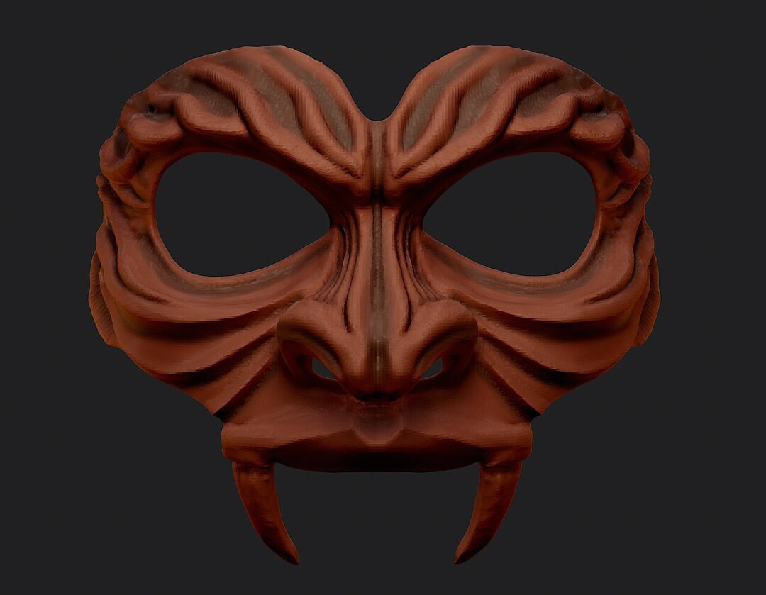 Oni Mask 13 Demon Half Face 3D Printing File Stl - Etsy
