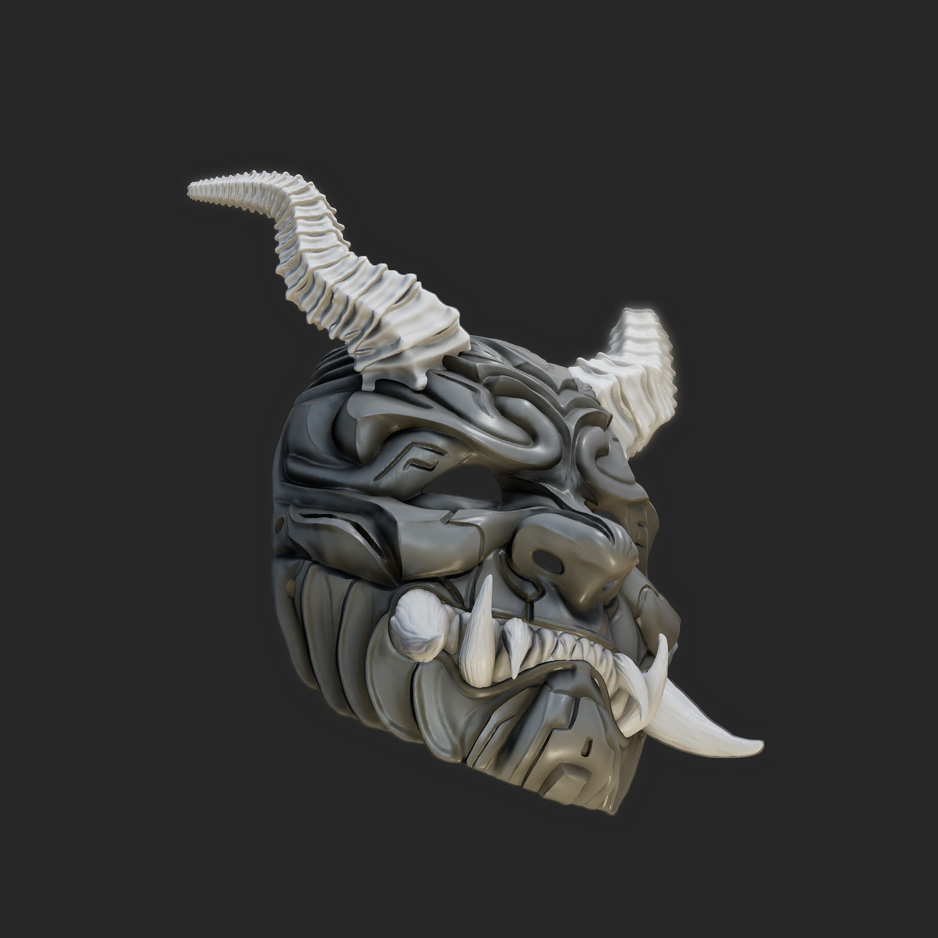 Oni Mask 16 Demon Face 3d Print Stl File - Etsy