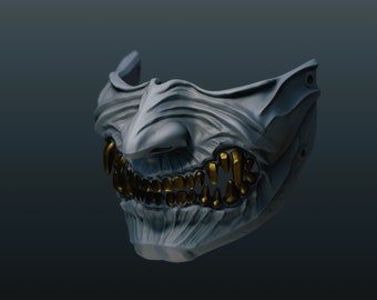Oni Mask 7 Half Face 3D Printing File Stl - Etsy